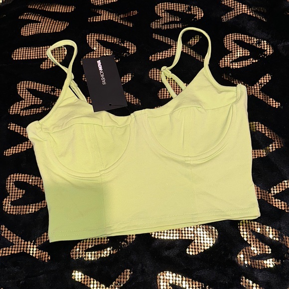 Tops | Nwt New Underwire Crop Top Neon Yellow Green Crop Top Lucille ...